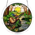Acrylic Puzzle Window Hanging, Vibrant Sea Turtle and Sunset Stained ...
