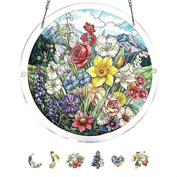 Acrylic Puzzles Sun Catcher Window Hanging, 83 Pieces DIY Colorful ...