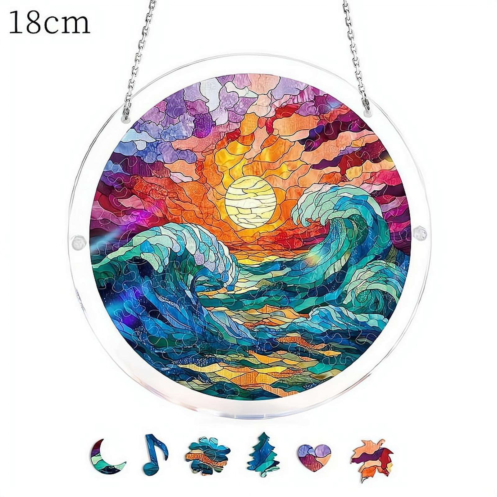 Acrylic Puzzles Suncatcher Window Hanging, 7.09in Sun Catcher Puzzle ...