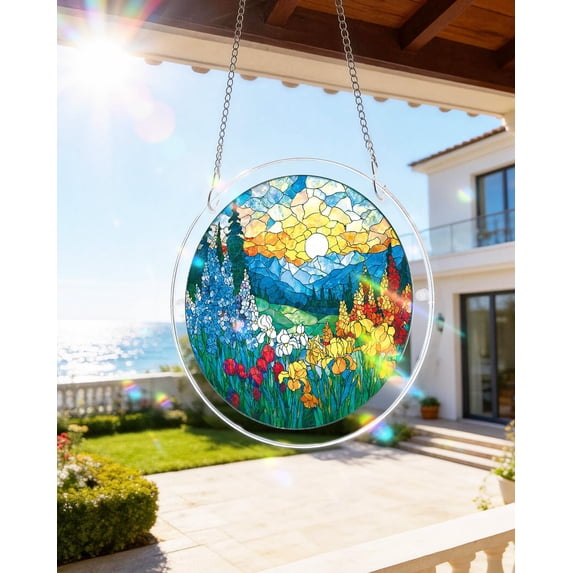 Acrylic Puzzles Suncatcher Window Hanging, 83 Pieces Sun Catcher Garden ...