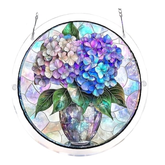 Acrylic Puzzles Window Hanging in Purple 19cm Stained Glass Style for ...