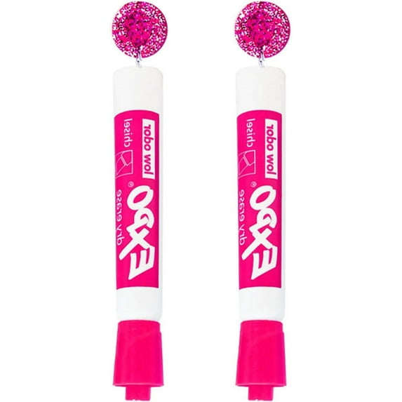 Acrylic Quality Pencil and Marker Pen Dangle Earrings for Teachers ...