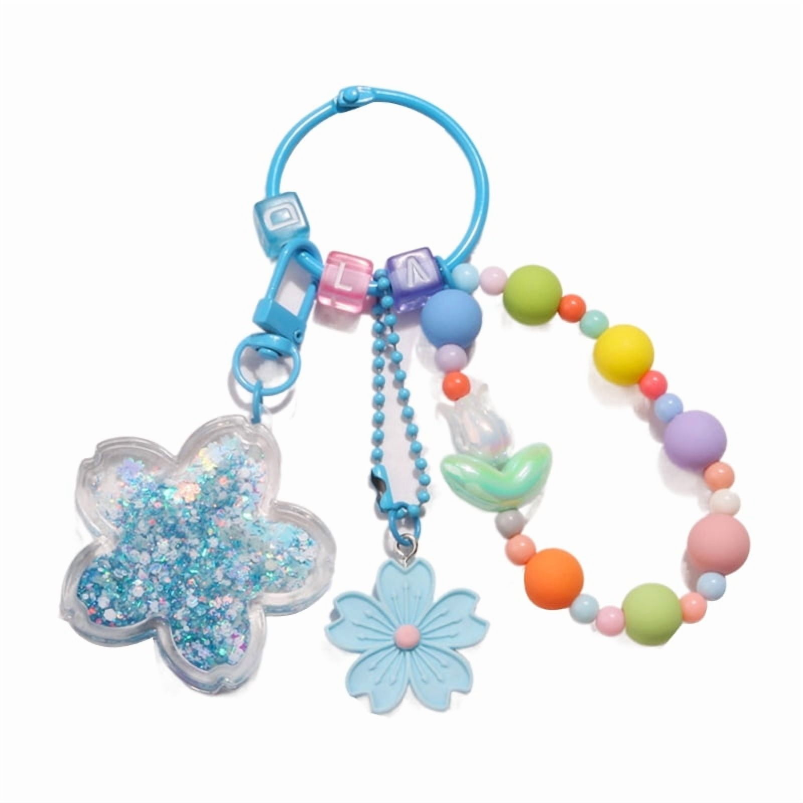 Acrylic Quicksand Flower Keychain Pendant Bag Hanging Ornament Large ...