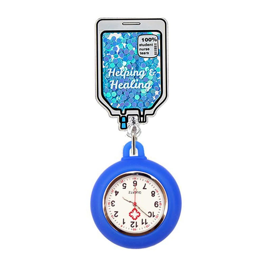 Acrylic Quicksand Stars Retractable Badge Holder with FOB Pocket Watch ...