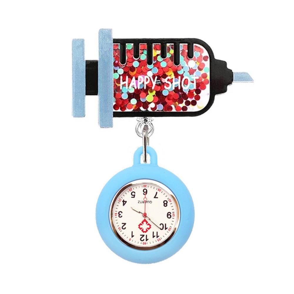 Acrylic Quicksand Stars Retractable Badge Holder with FOB Pocket Watch ...