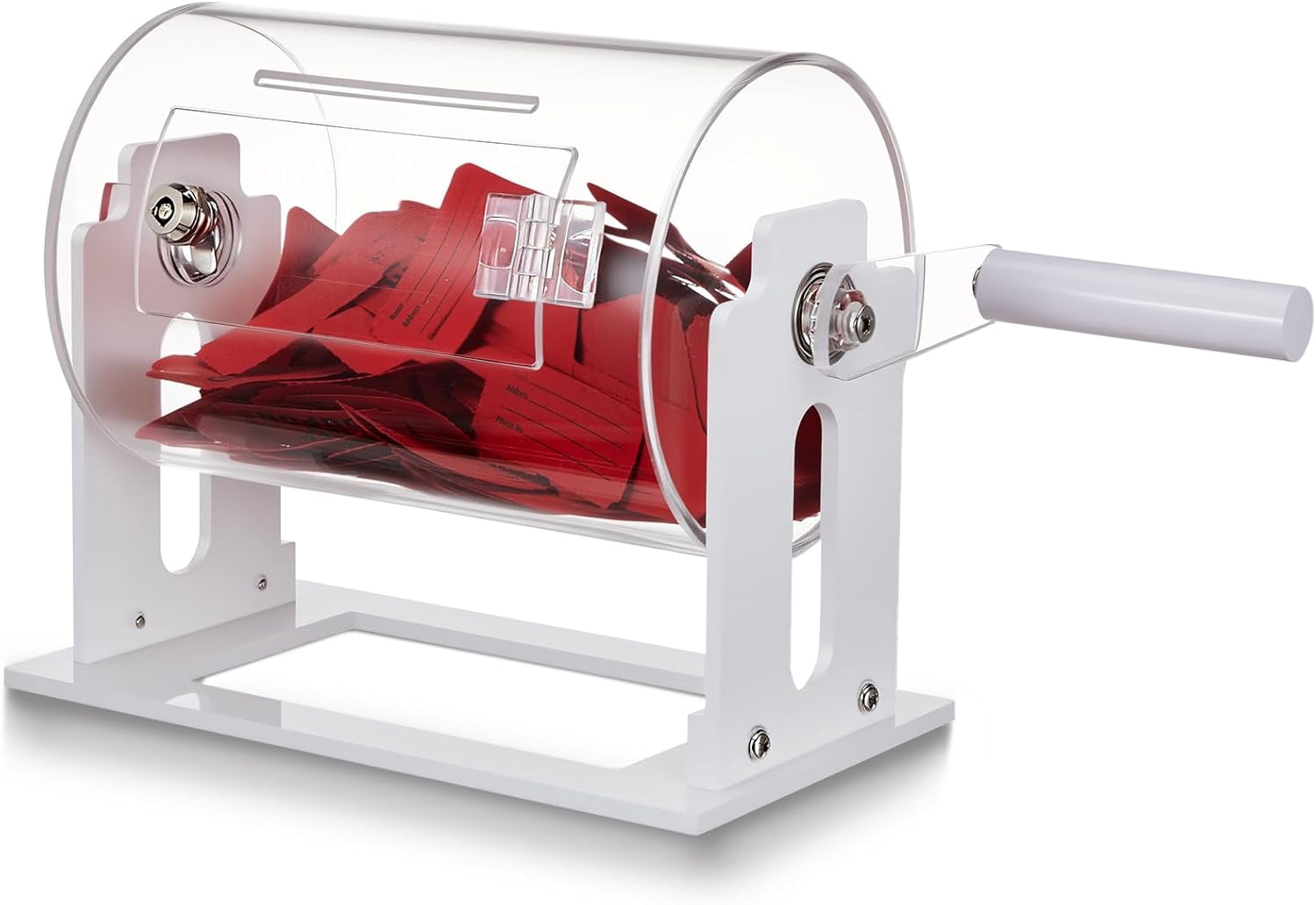 Acrylic Raffle Drum, 8.7 x 5 x 7 Inches Clear Raffle Tickets Spinner ...