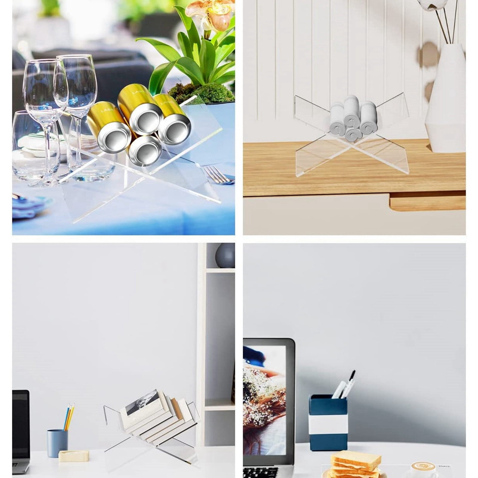 Acrylic Recipe Magazine Textbook Book Stand Coffee Beverage Can Device ...