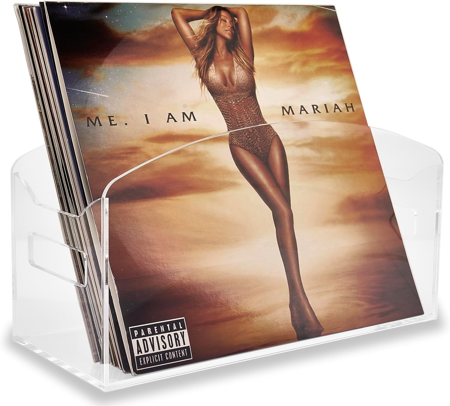 Acrylic Record Holder - Modern Vinyl Record Storage Box, LP Record ...