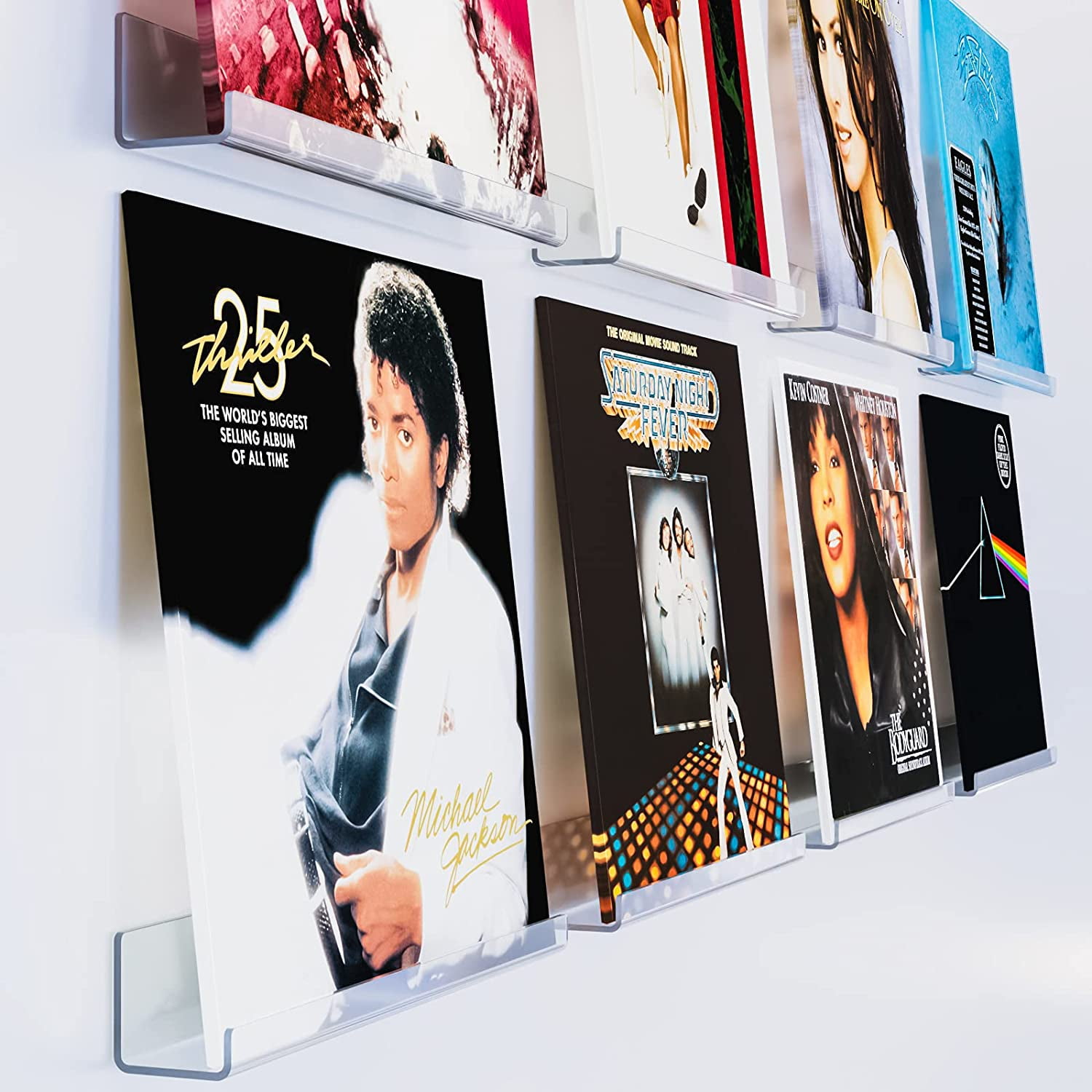 Acrylic Record Holder Wall Mount - 8 Pack 12 Inch Clear Album Frames to ...