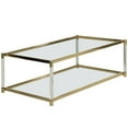 Modern Acrylic Rectangular Gold Metal Coffee Table with Tempered Glass ...