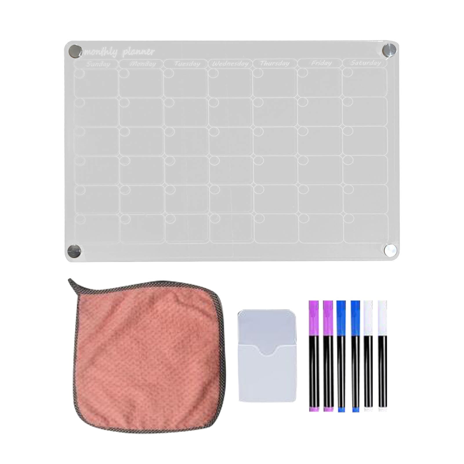 Acrylic Refrigerator Monthly And Weekly Calendar Reusable Calendar And ...