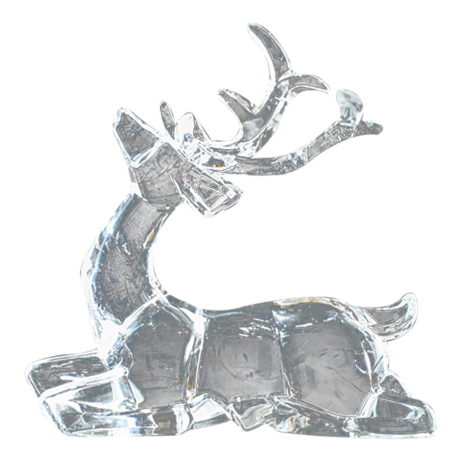 Acrylic Reindeer Deer Figurine Glass Collection Ornament Statue Animal ...