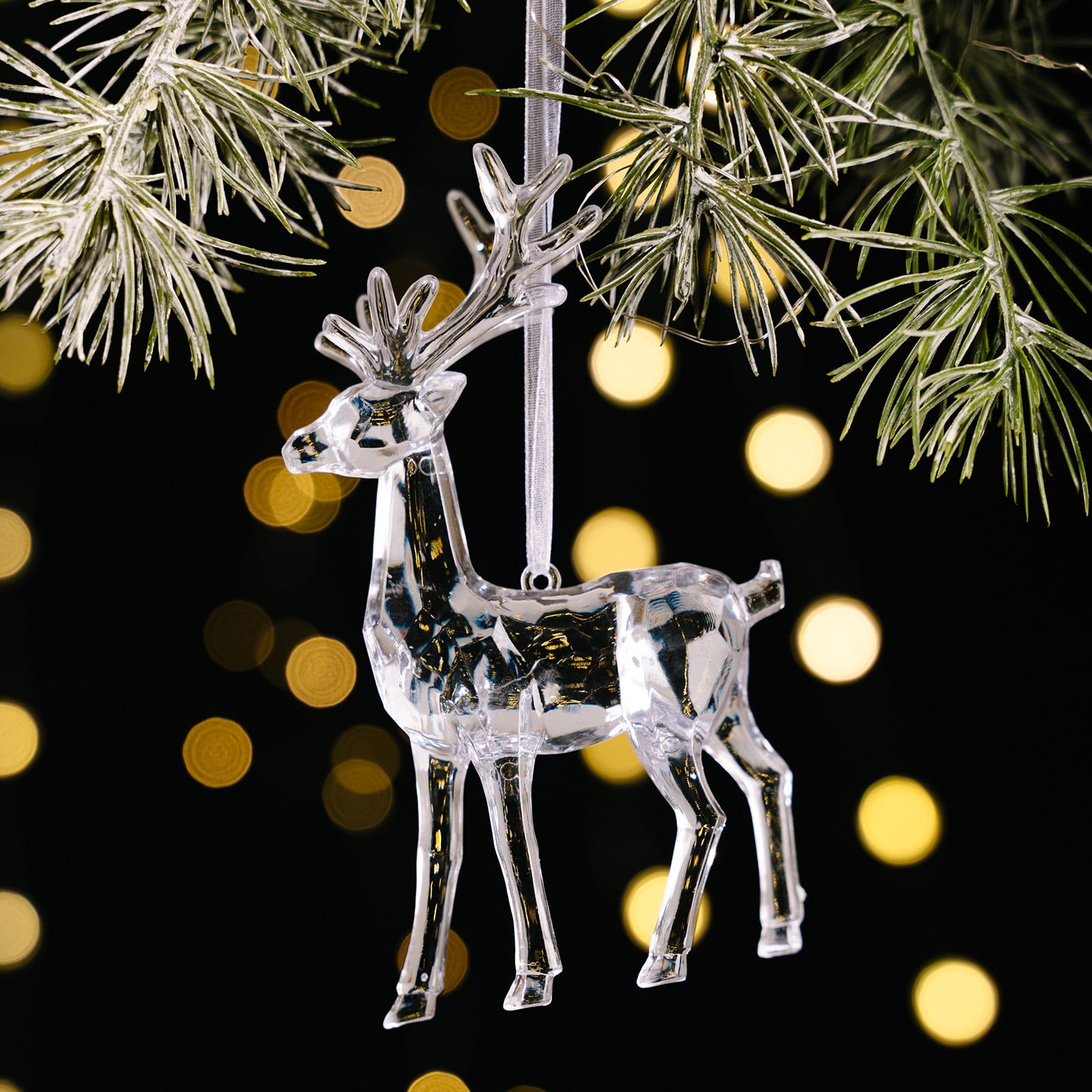 Acrylic Reindeer Ornament, Transparent Christmas Tree Hanging ...