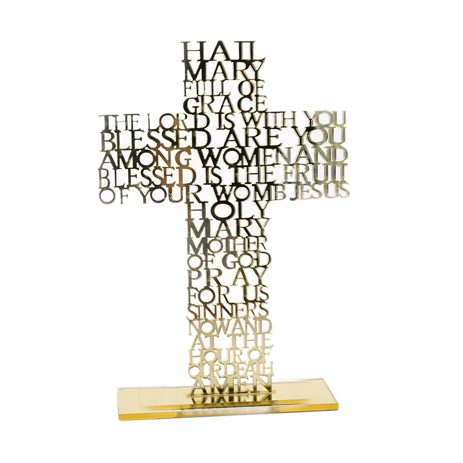 Acrylic Religious Standing Crucifix Jesus Scriptures Cross Prayer ...