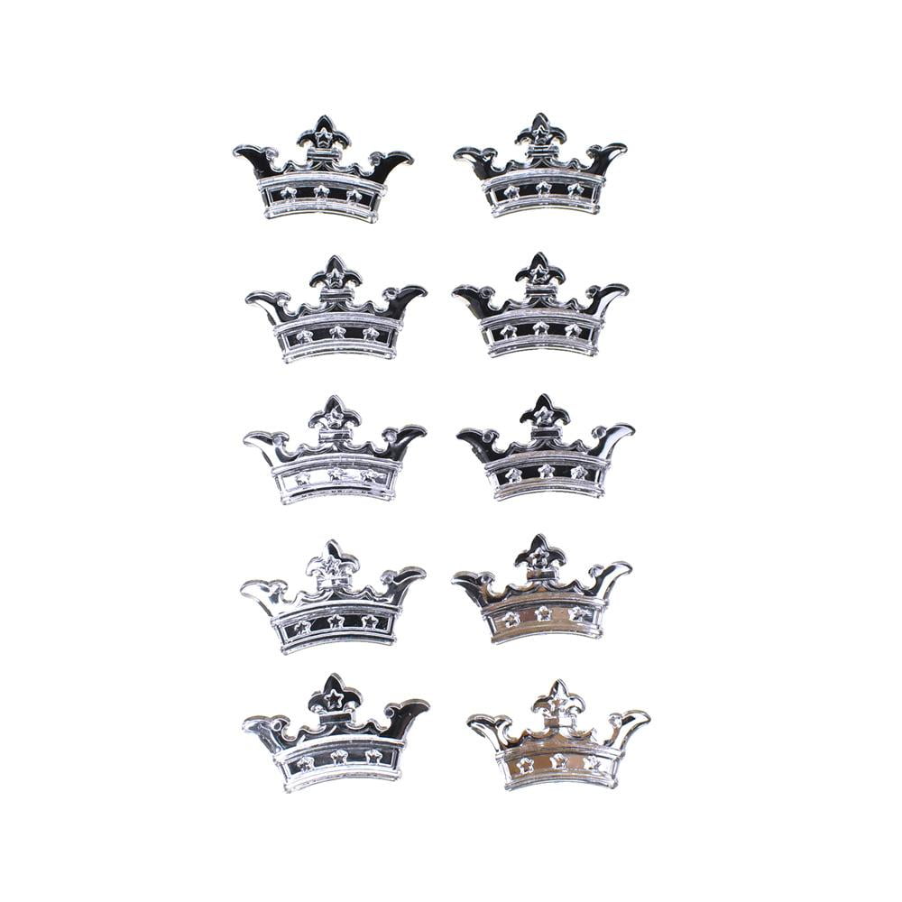 Acrylic Rhinestone Three Point Crown Stickers, 7/8-Inch, 10-Count ...