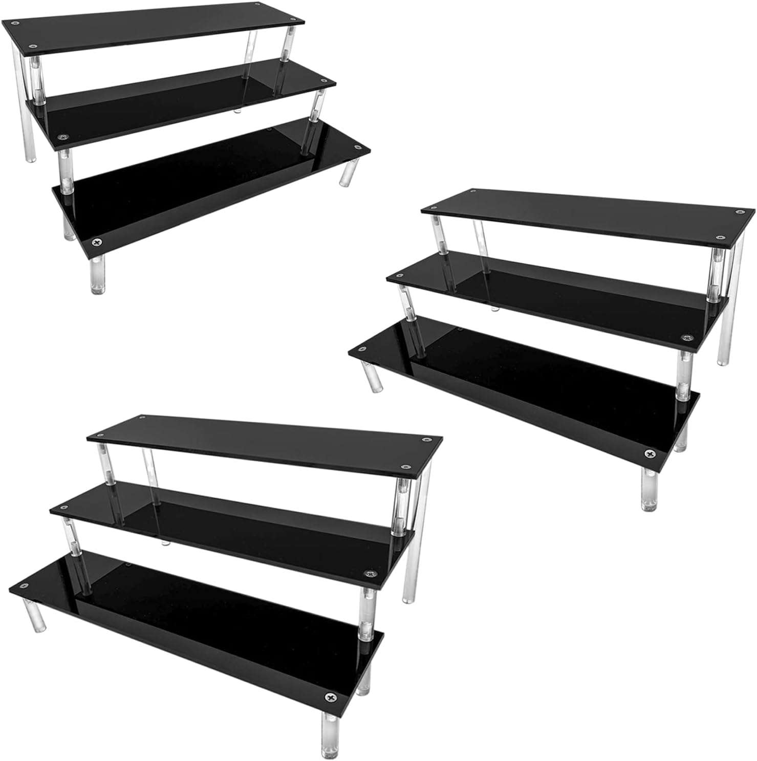 Acrylic Riser, Black Display Risers Stand Large Collection Organizer ...