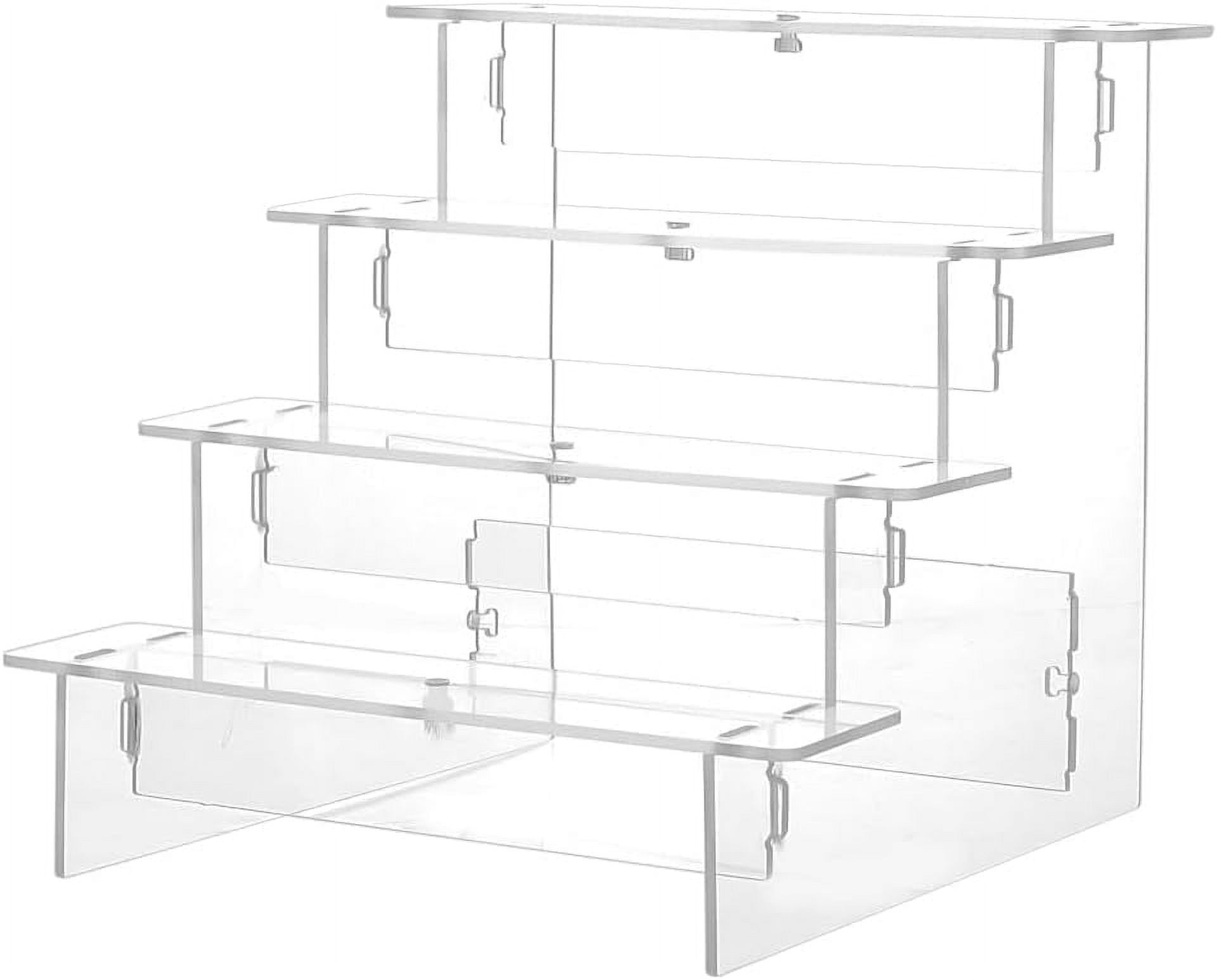 Acrylic Riser Display Shelf 4 Tier Clear Display Risers Stand with ...