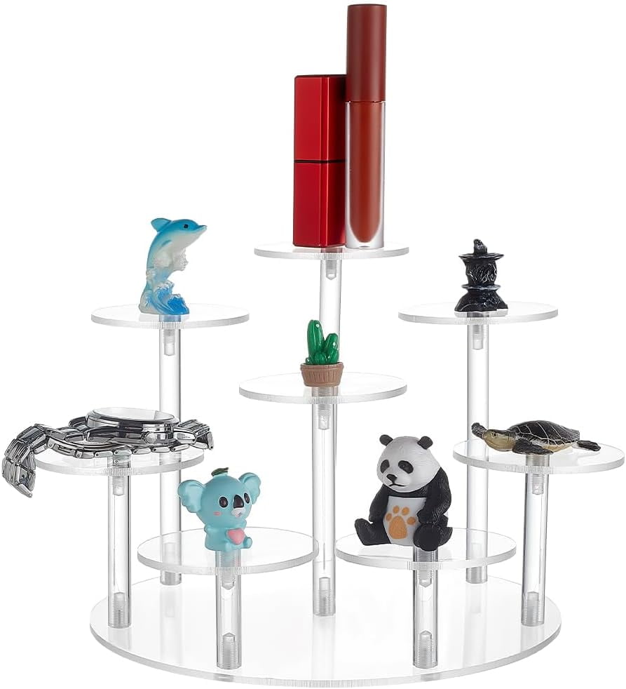 Acrylic Riser Display Shelf 8-Tier Clear Risers Stand Multilevel Round ...
