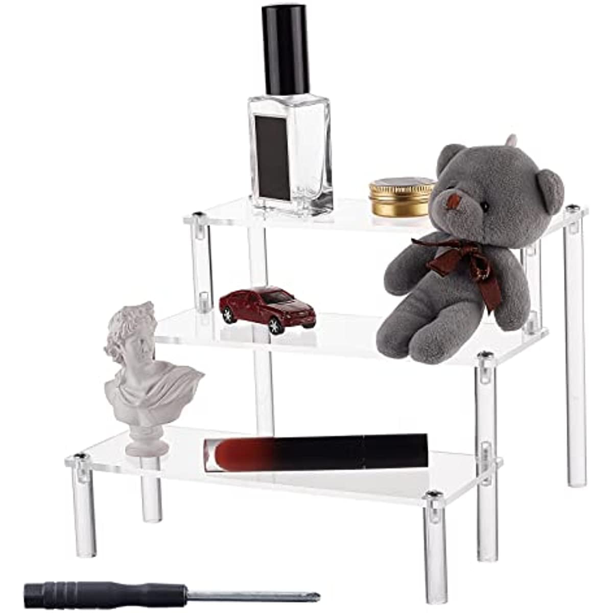Acrylic Risers Display 3 Tier Display Shelf Tiered Perfume Organizer ...