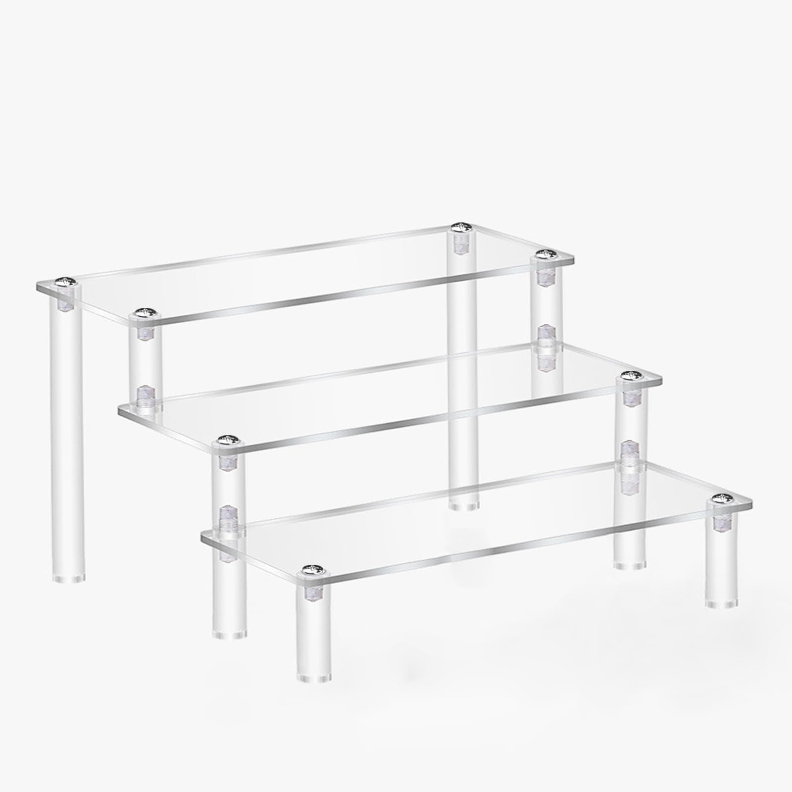 Acrylic Risers Display Stands, 3 Tier Perfume Organizer Display Shelf ...
