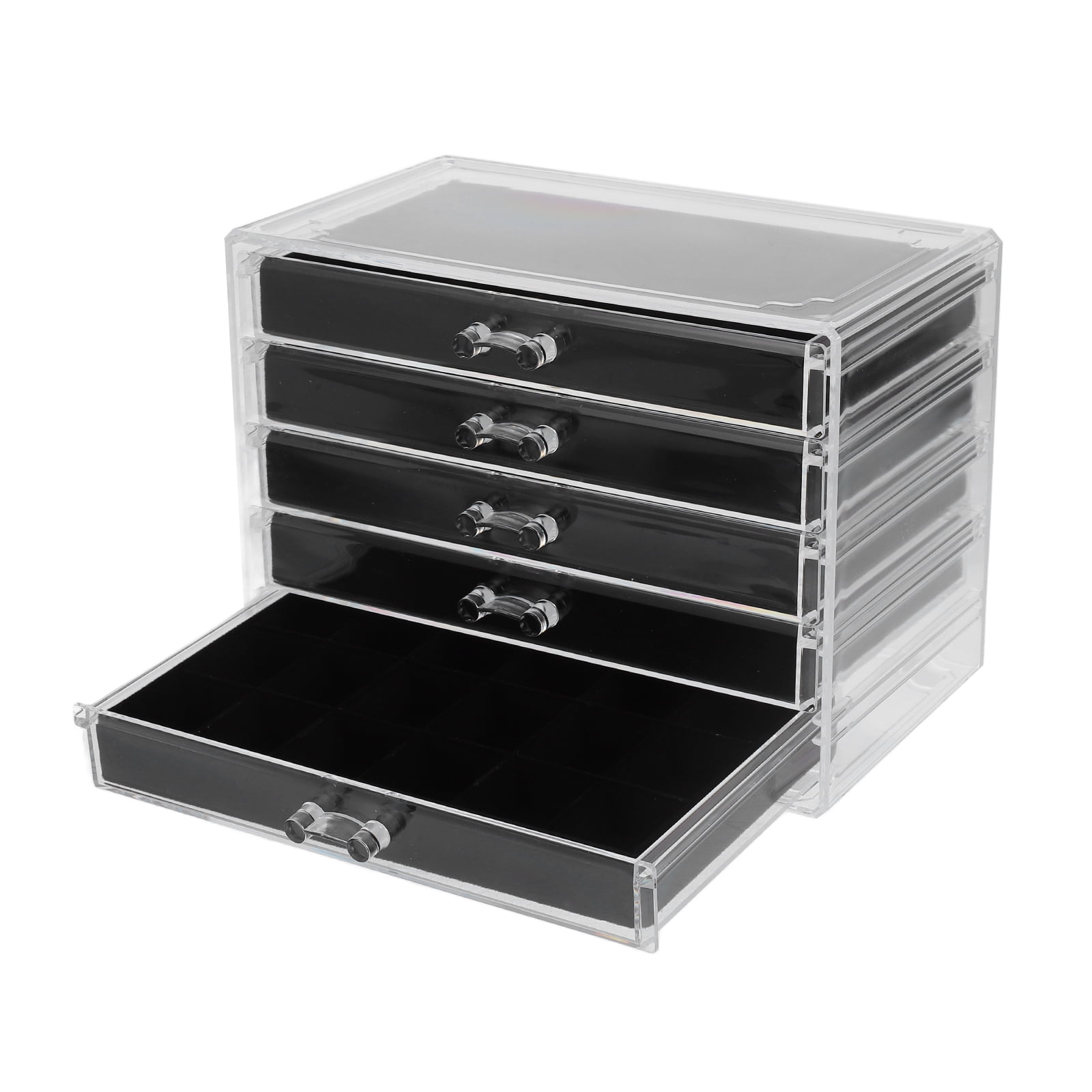 Acrylic Rock Display Case with 5 Layer Drawers Clear Collection Box for ...