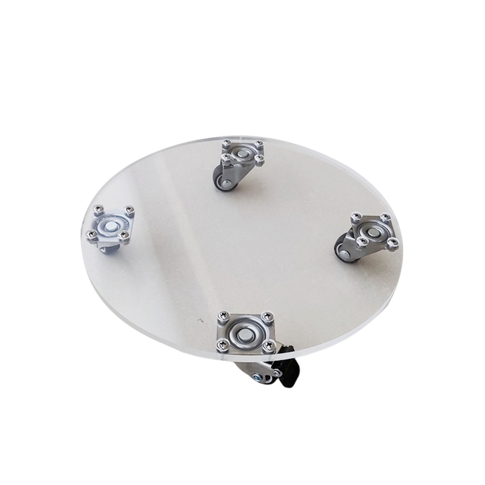Acrylic Rolling Plant Bracket With Caster Round Metal Flower Top ...