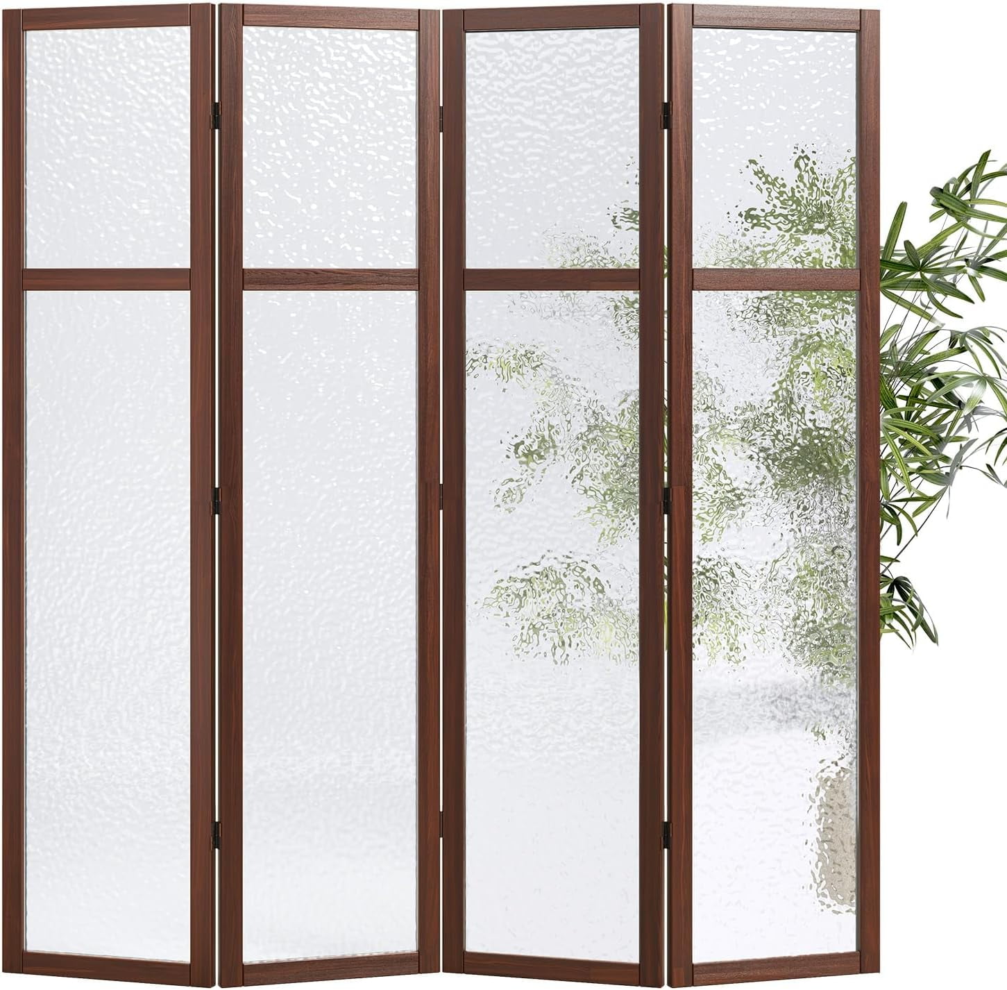 Acrylic Room Divider, 4-Panel Freestanding Partition Screen, Frosted ...