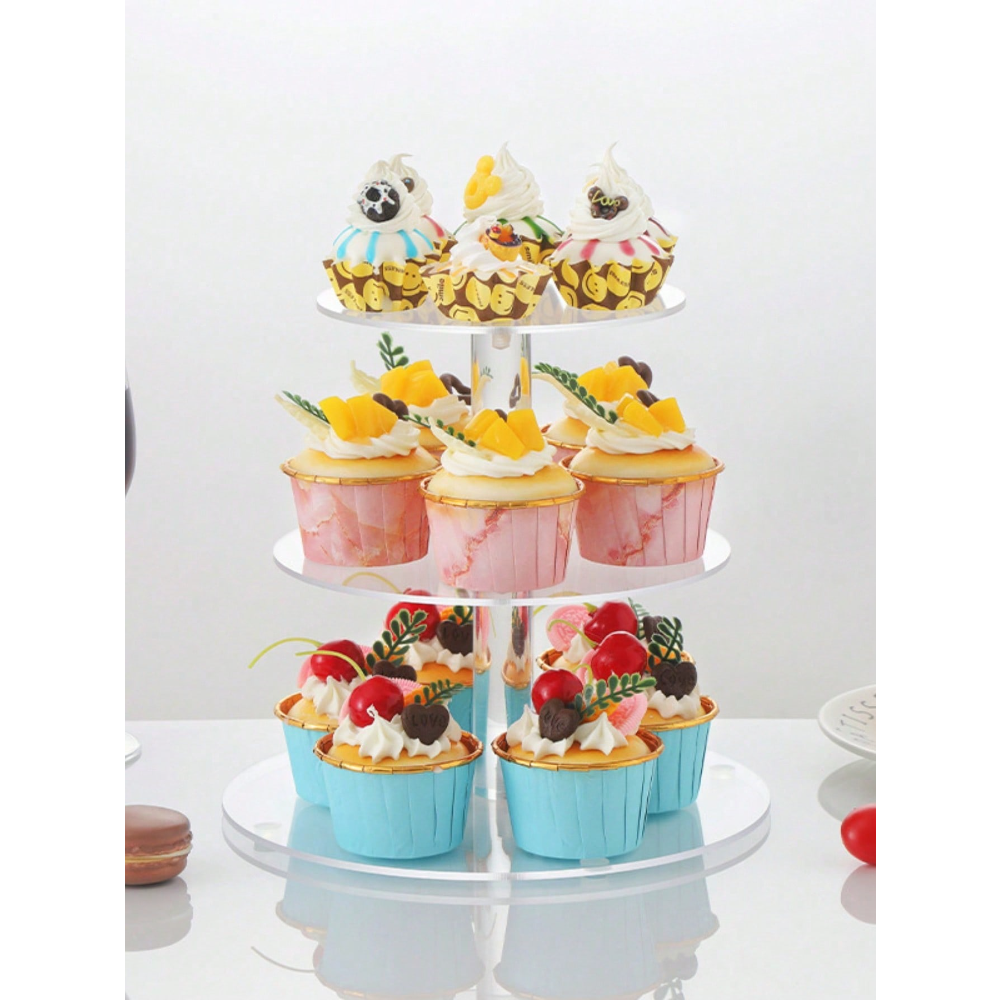 Acrylic Round Cake Display Stand, Multi-Tier Dessert Food Rack For ...