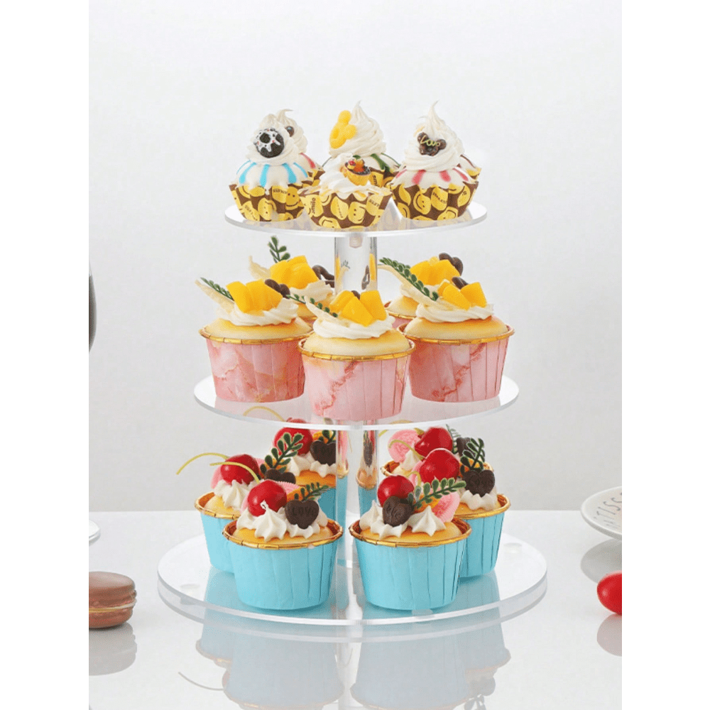 Acrylic Round Cake Display Stand, Multi-Tier Dessert Food Rack For ...