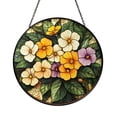 Acrylic Round Floral Sun Catcher Window Hanging Nature Inspired Gift ...