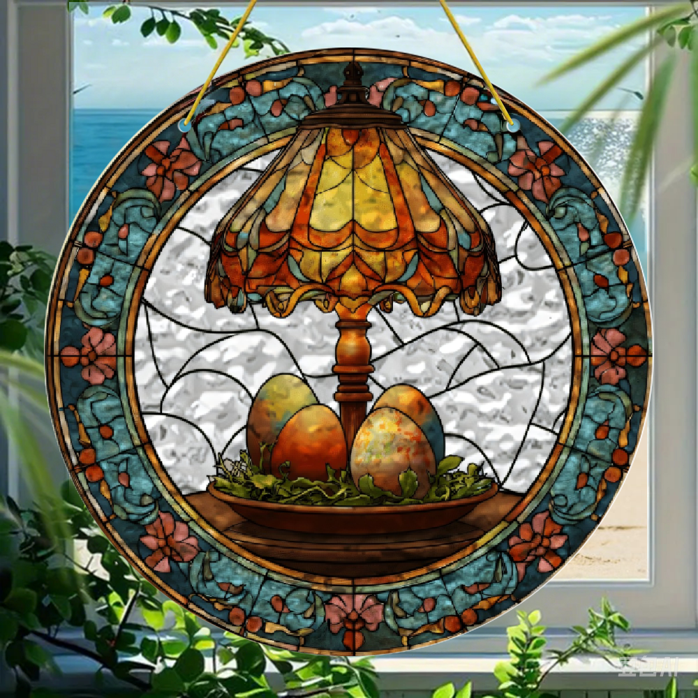 Acrylic Round Hanging Ornament 8x8 Inch, Abstract Celestial Design Wall ...