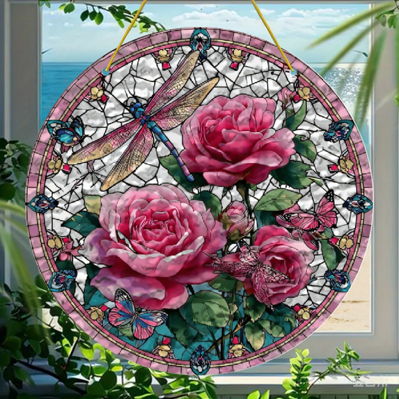 Acrylic Round Hanging Ornament 8x8 Inch, Starry Night Abstract Design ...