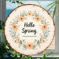 Acrylic Round Hanging Ornament, Decorative Floral Design Acrylic Plaque ...