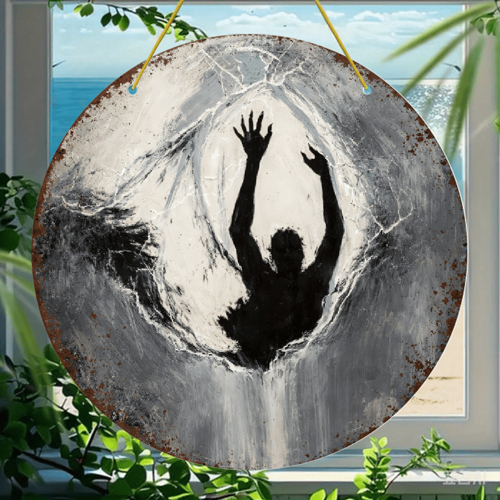 Acrylic Round Hanging Ornament, Decorative Wall Art with Abstract ...