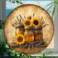 Acrylic Round Hanging Ornament, Honey Jar Sunflower and Lavender Print ...
