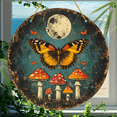 Acrylic Round Hanging Ornament, Mystical Moon and Butterfly Floral ...