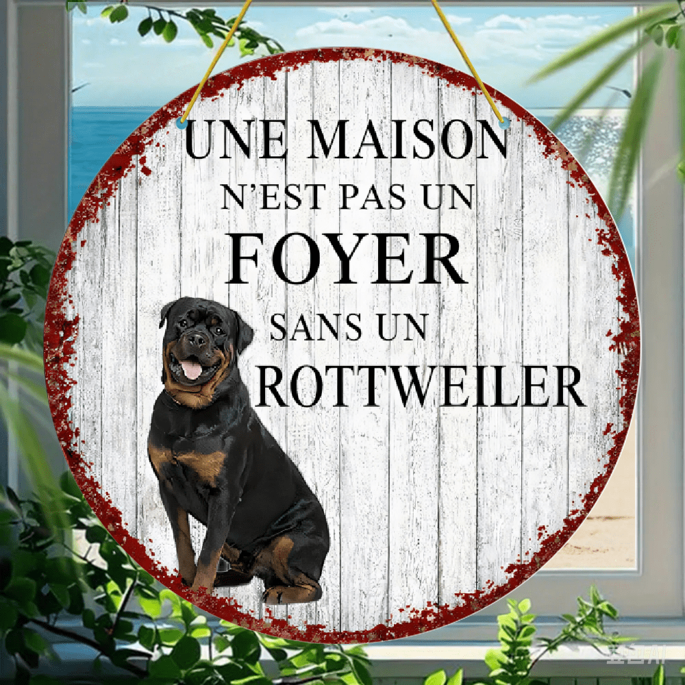 Acrylic Round Hanging Ornament, Rottweiler French Quote Farmhouse ...
