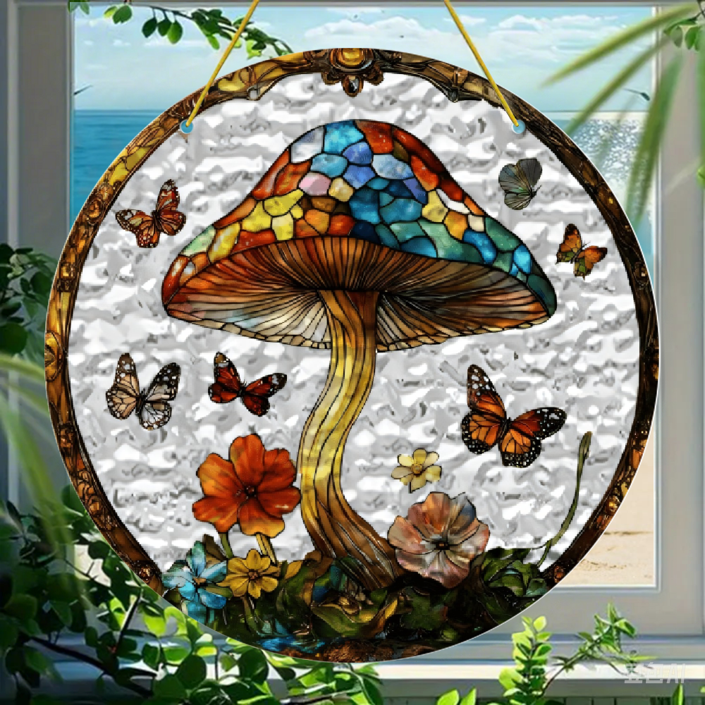 Acrylic Round Hanging Ornament, Single Pack Wall Door Window Decor ...