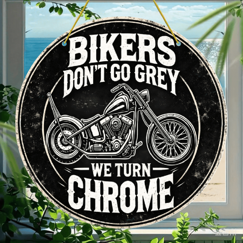 Acrylic Round Hanging Ornament, Vintage Biker Chopper Motorcycle ...