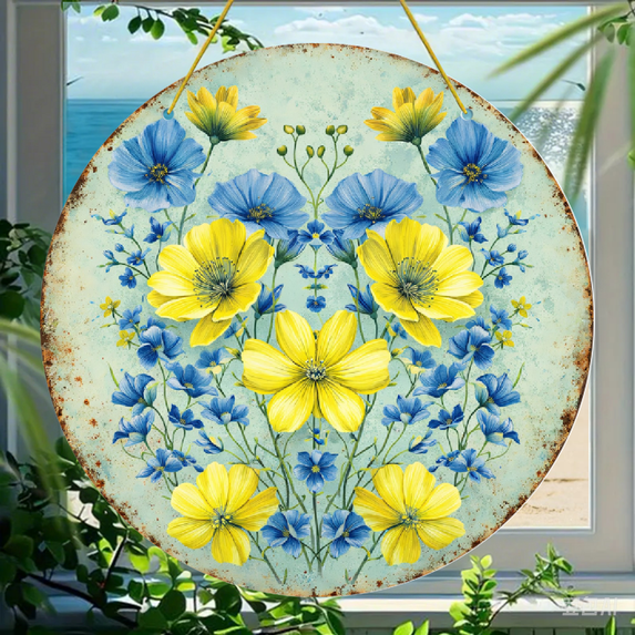 Acrylic Round Hanging Ornament, Vintage Floral Botanical Design Wall ...