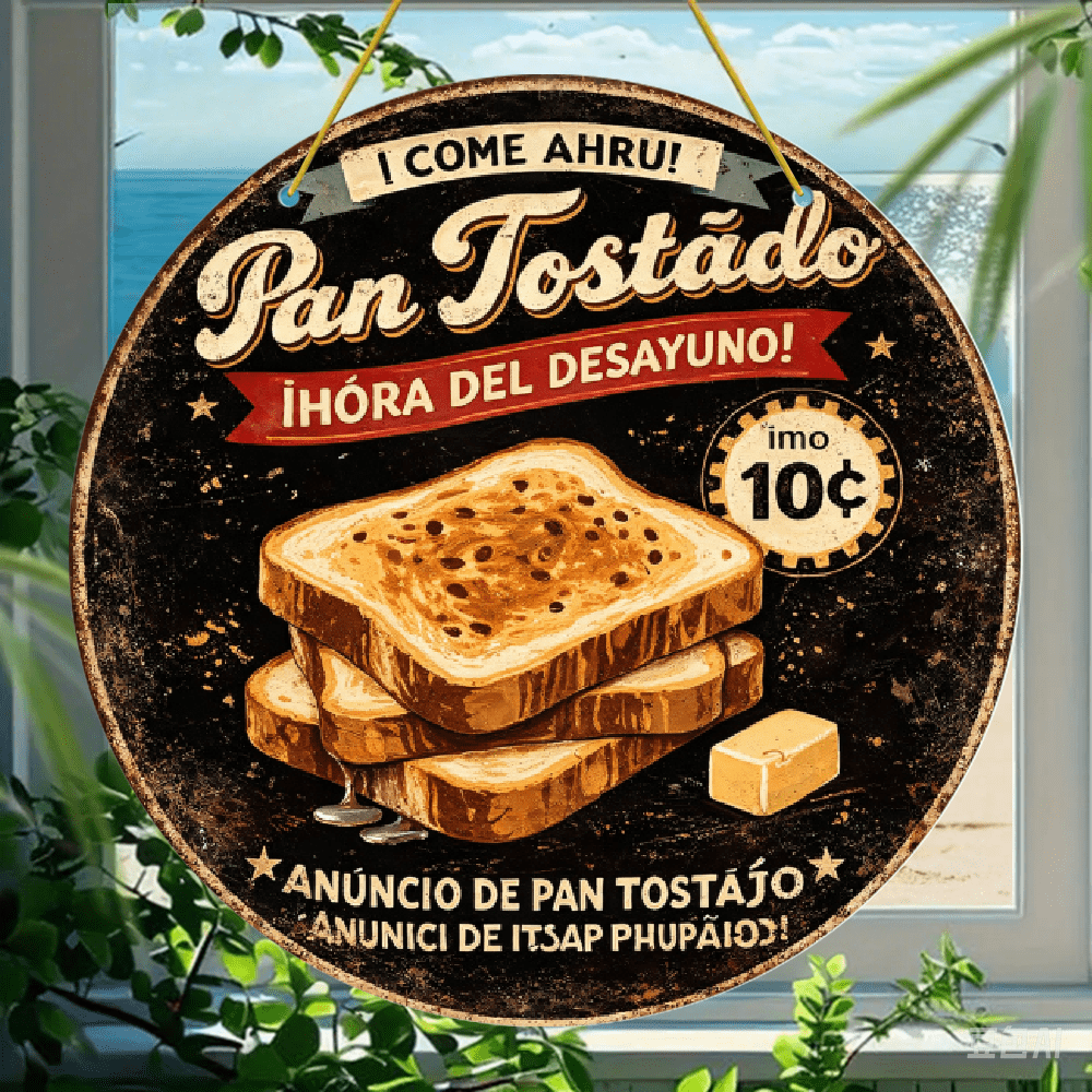 Acrylic Round Hanging Ornament, Vintage Pan Tostado Bread Advertisement ...