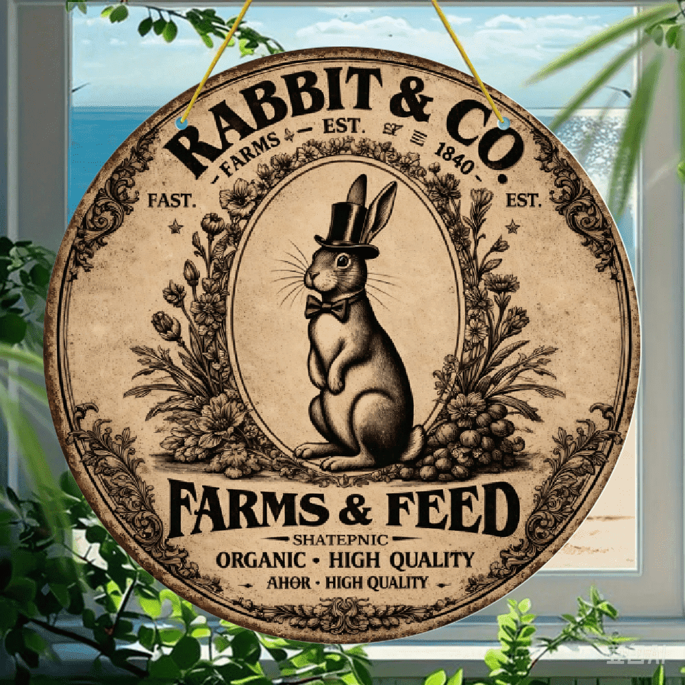 Acrylic Round Hanging Ornament, Vintage Rabbit Gentleman Design ...