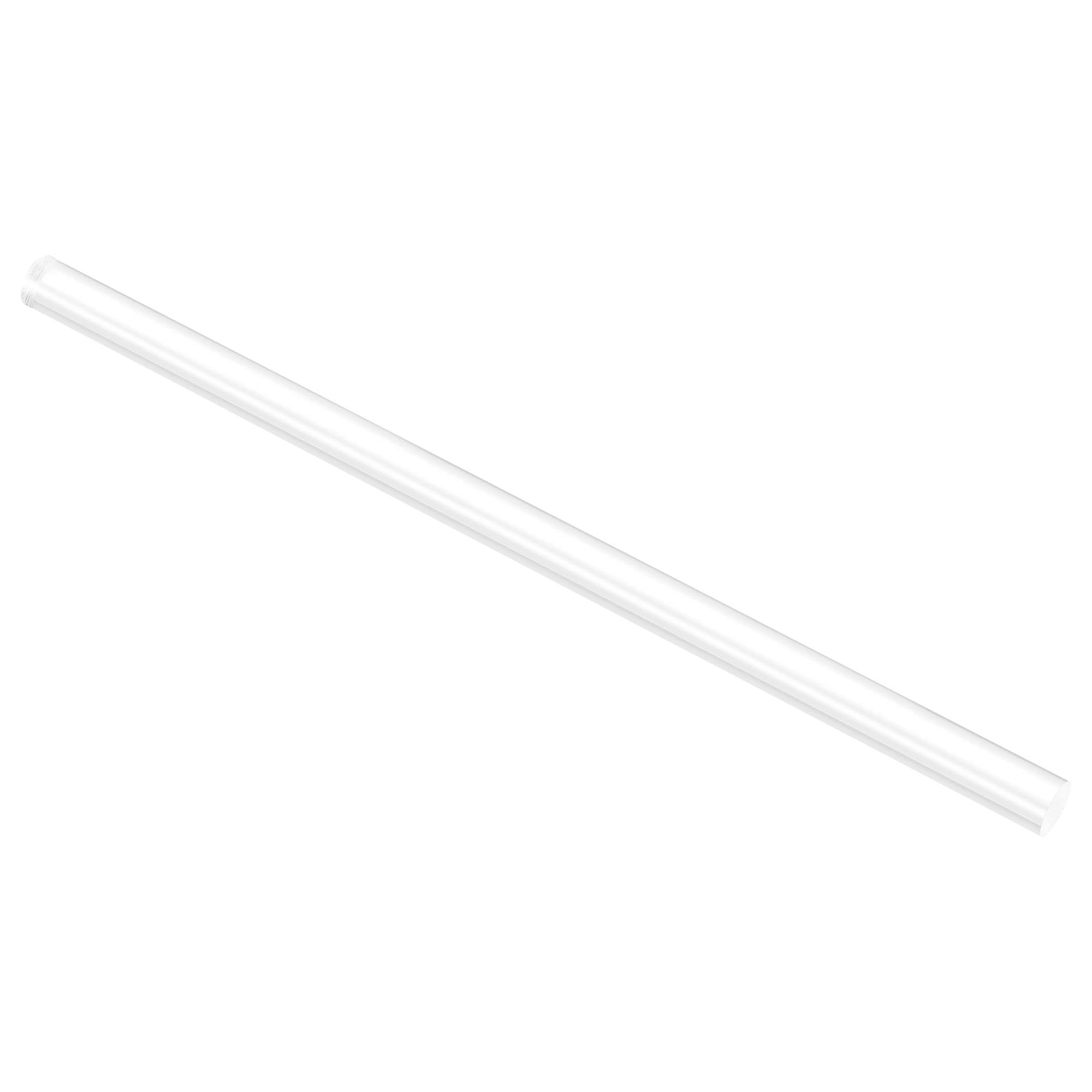 Acrylic Round Rod, Clear,15/32" Diameter ,12-1/4" Length, Solid Plastic ...