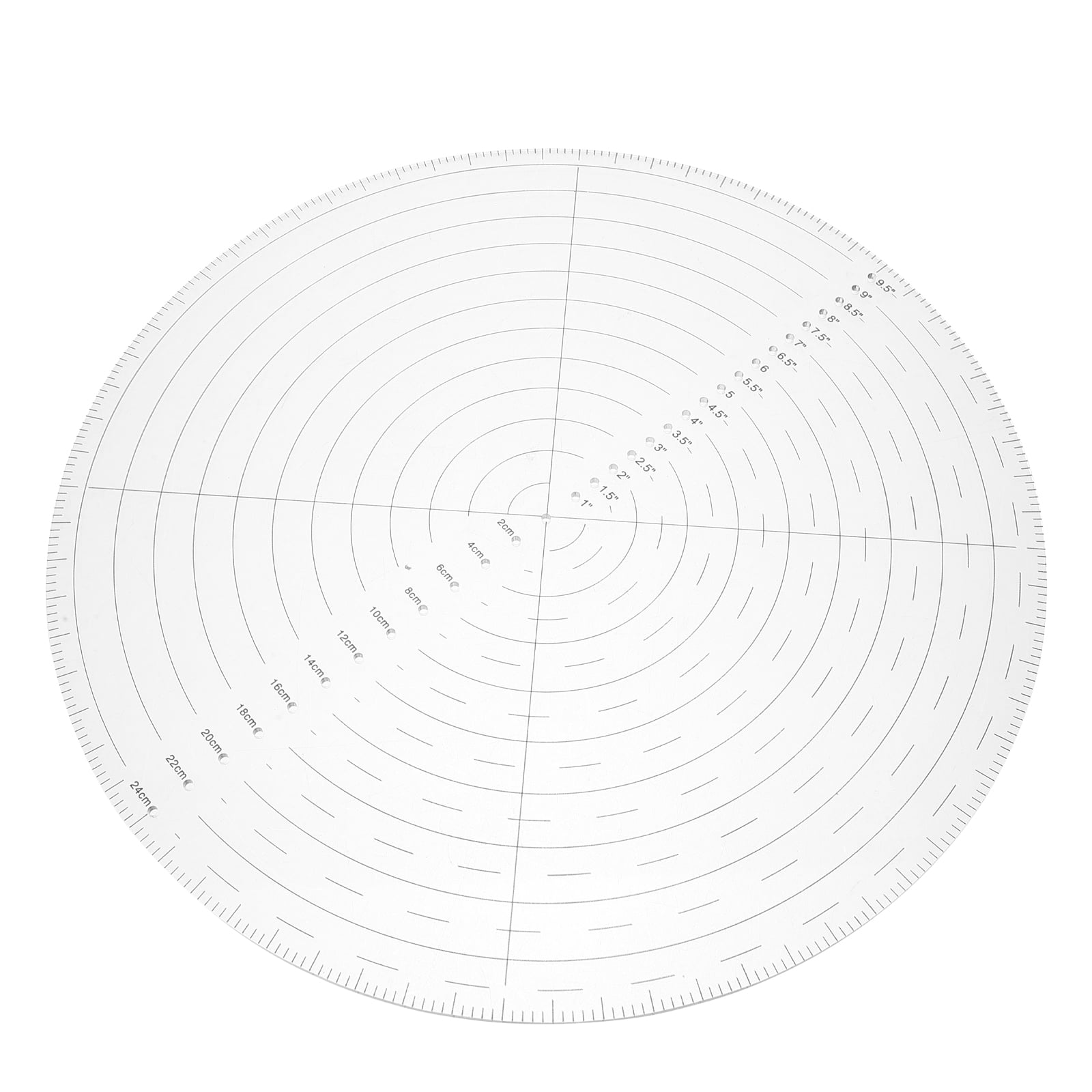 Acrylic Round Ruler Black Gold Decals Universal Bracket Transparent ...