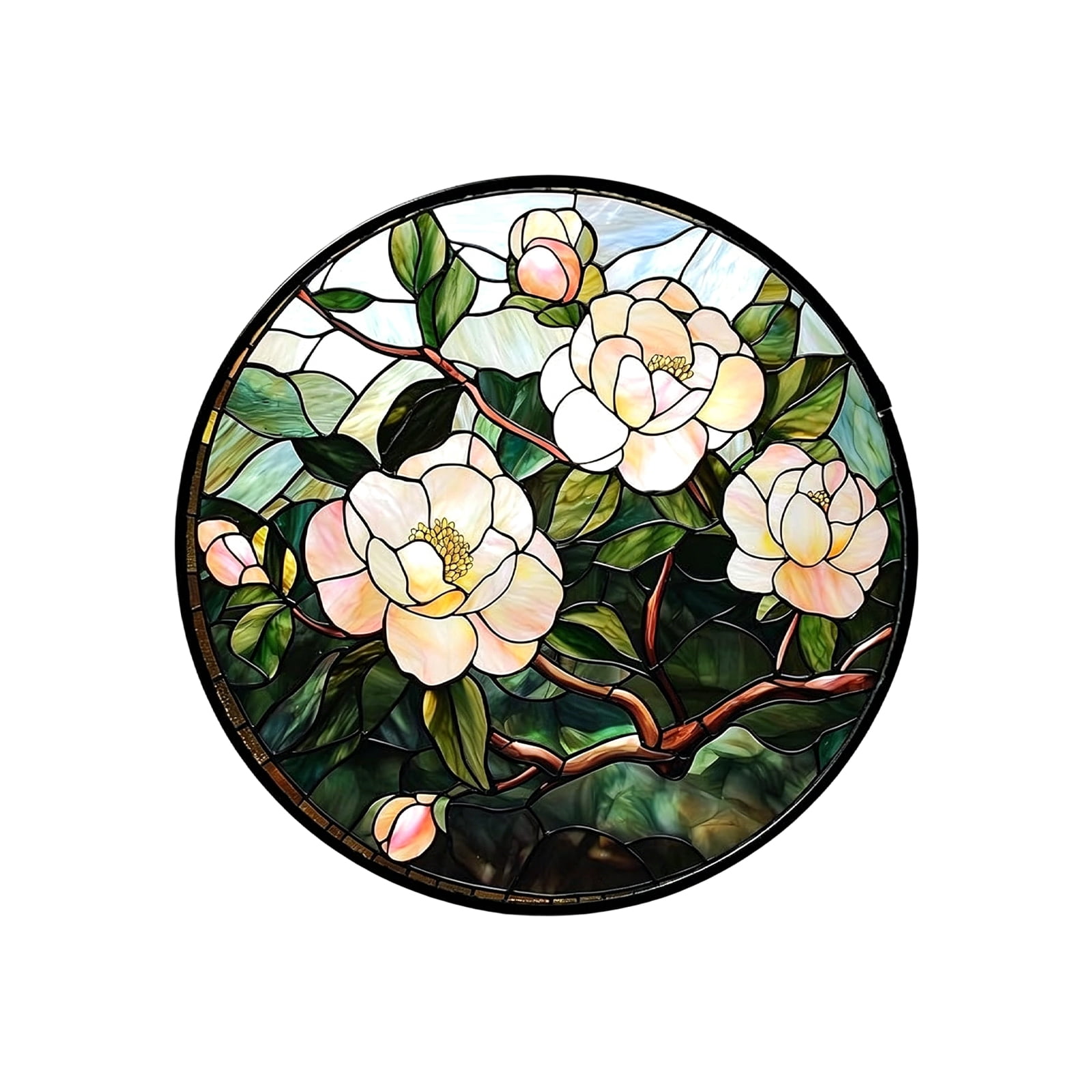 Acrylic Round Sun Catcher Hanging Ornament with Cat and Bookshelf ...