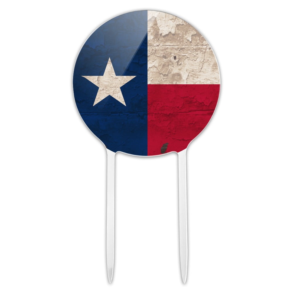 Acrylic Rustic Texas State Flag Distressed USA Cake Topper Party ...