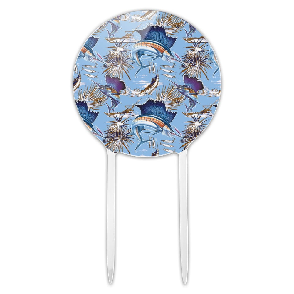 Acrylic Sailfish Marlin Deep Sea Sport Fishing Cake Topper Party ...