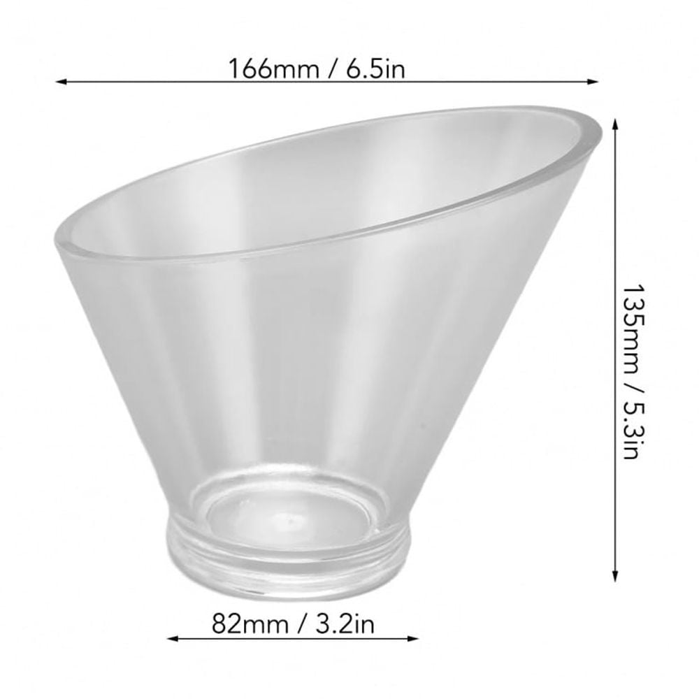 Acrylic Salad Bowl Slanted Salad Mixing Bowls Skid Resistant Bottom ...