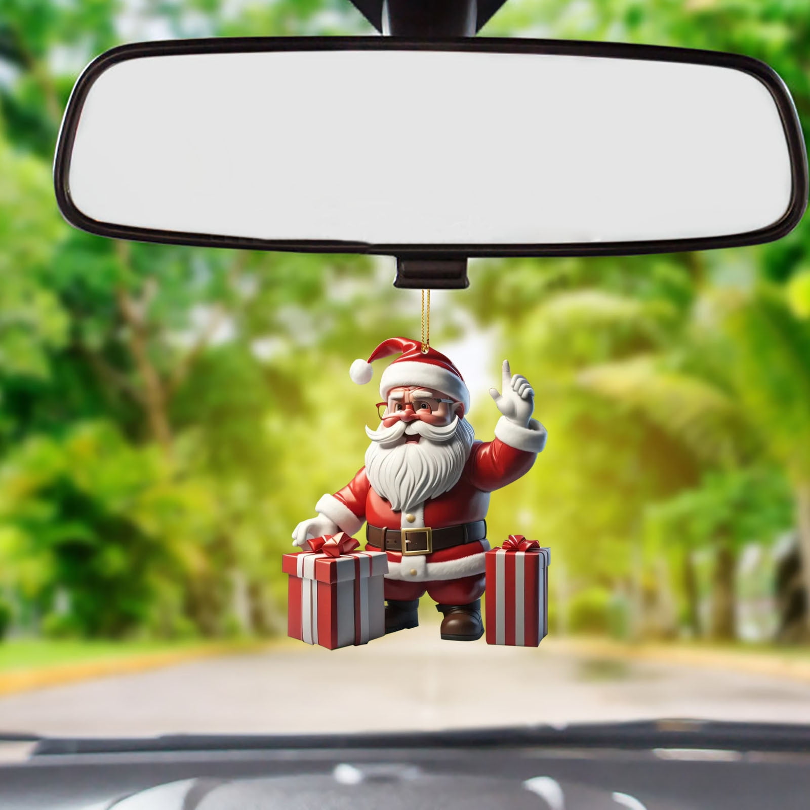 Acrylic Santa Claus Hanging Ornament, High Transparency Flat Pendant ...