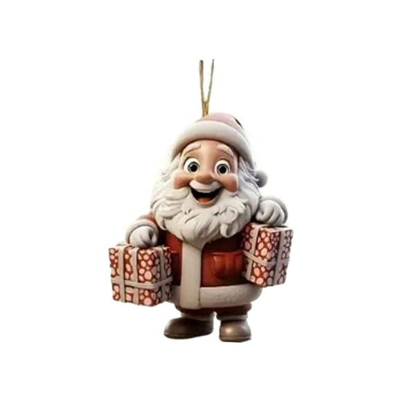 Acrylic Santa Claus Pendant Car Decorations With 2D Design Flat Profile ...